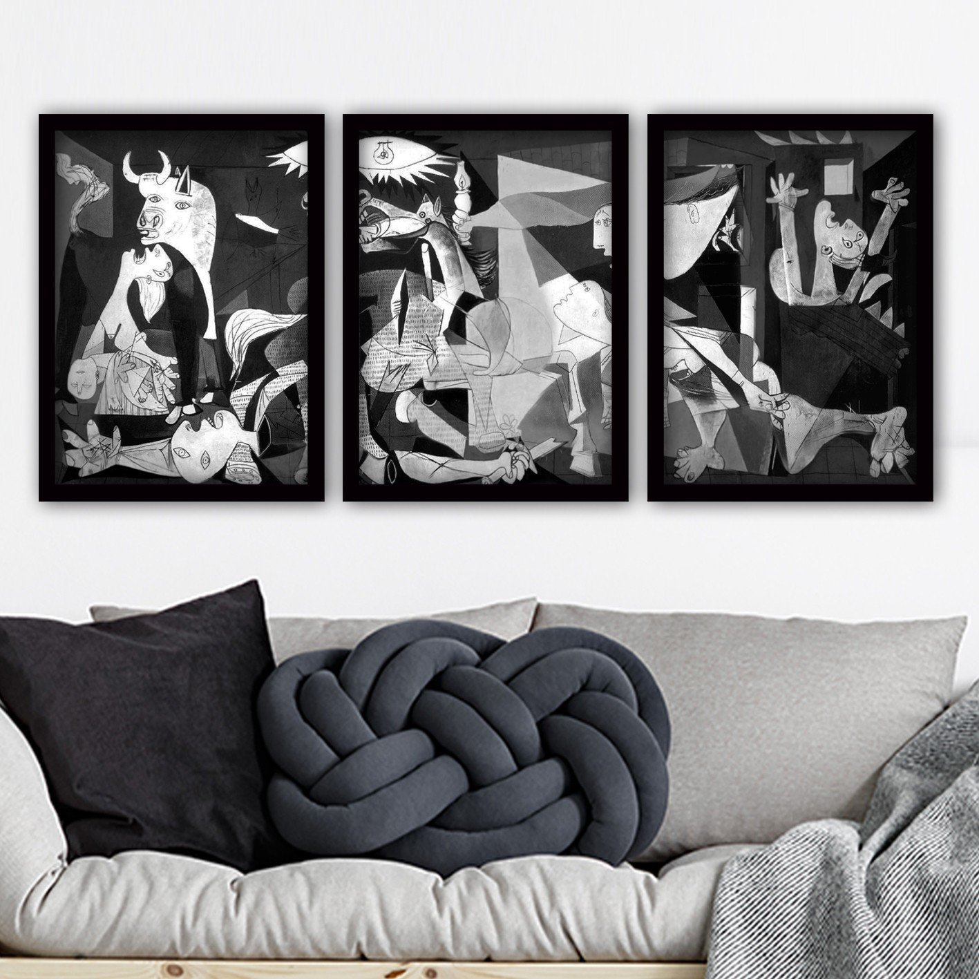 East Urban Home Guernica by Pablo Picasso - 3 Piece Picture Frame Painting Set on Wood - Wayfair ...